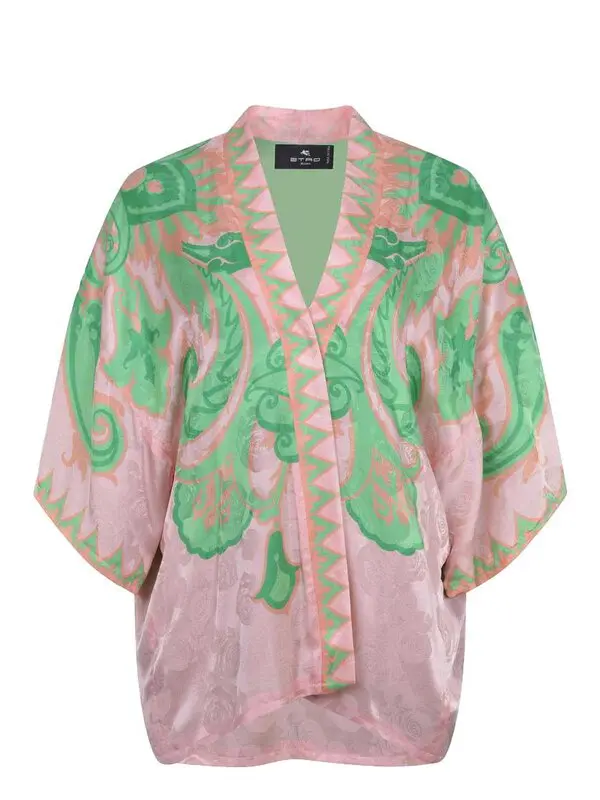 Etro Floral Jacquard Silk-blend Jacket - Pink