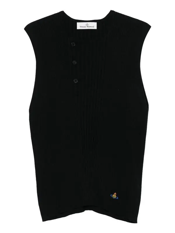 VIVIENNE WESTWOOD Sleeveless Ribbed Sweater - Black