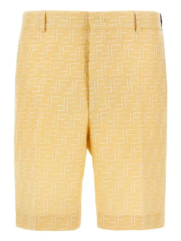 Fendi Jacquard Bermuda Shorts - Yellow