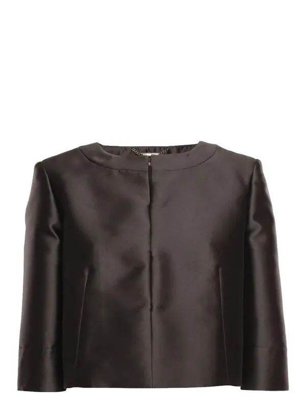 Alberta Ferretti Single-breasted Cropped Jacket - Black