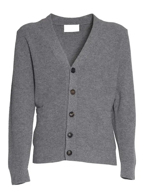 BALLANTYNE V-neck Wool Cardigan - Gray