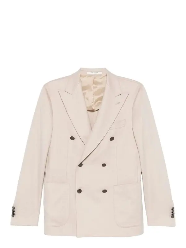 Tagliatore Brushed Finish Double-breasted Jacket - Beige