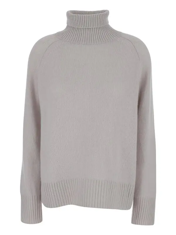 PLAIN High Neck Cashmere Sweater - Grey