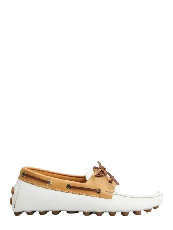 TOD'S Lace-up Boat Shoes - Bianco/marrone