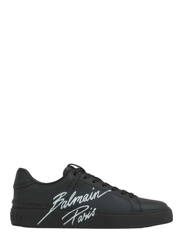 Balmain B-court Leather Sneakers - Straight Jeans