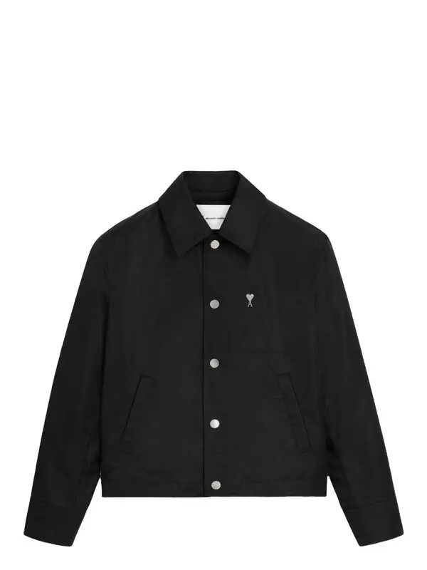 Ami Single Breasted Coat - Black