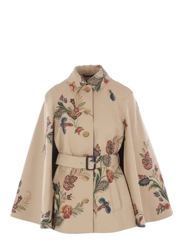 Etro Cape Trench - Print On White Base