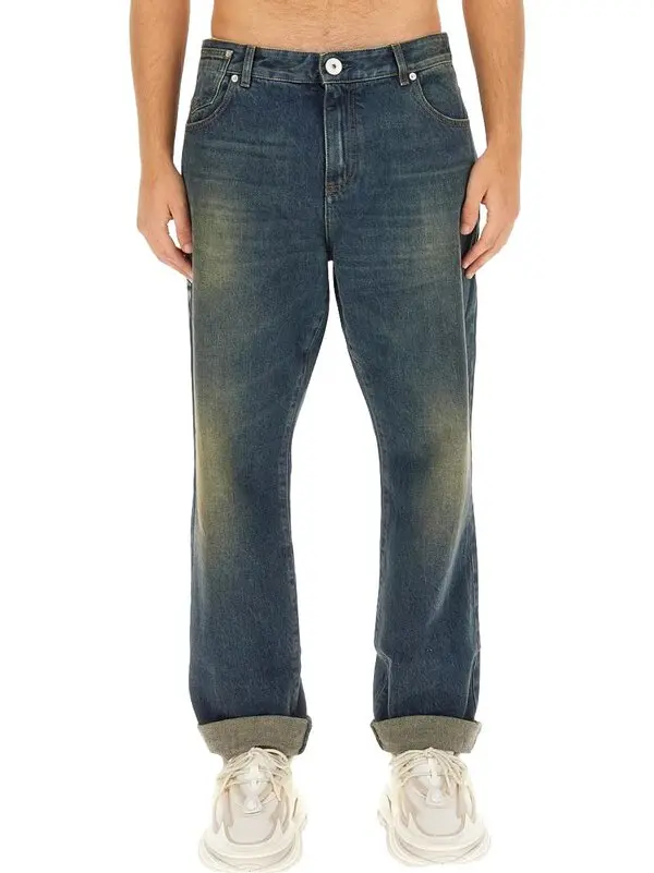 Balmain Jeans In Denim - Navy