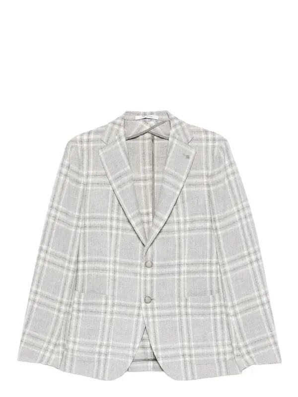 Tagliatore Check Pattern Jacket - Grey