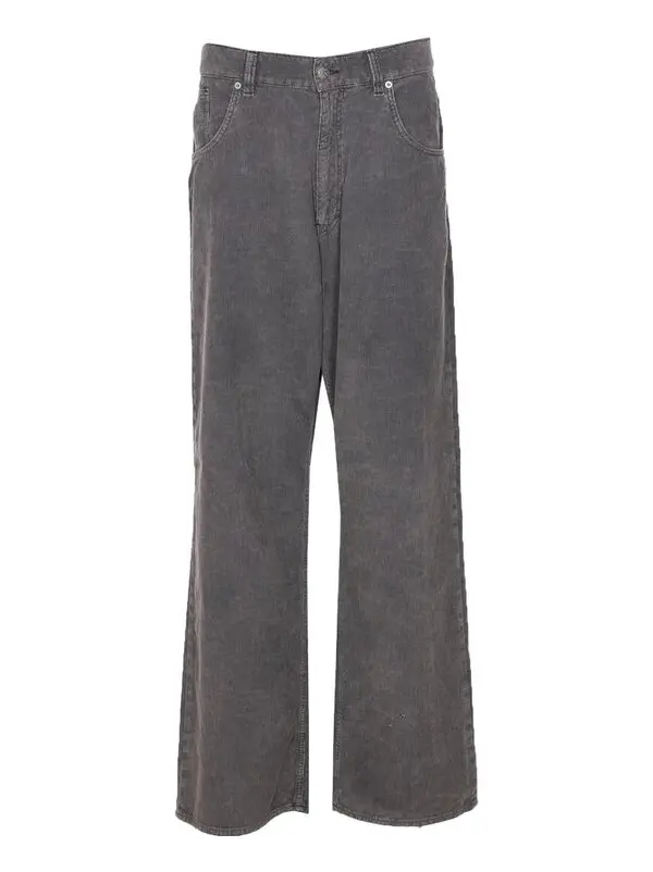 SUNFLOWER Wide Leg Velvet Trousers - Grey