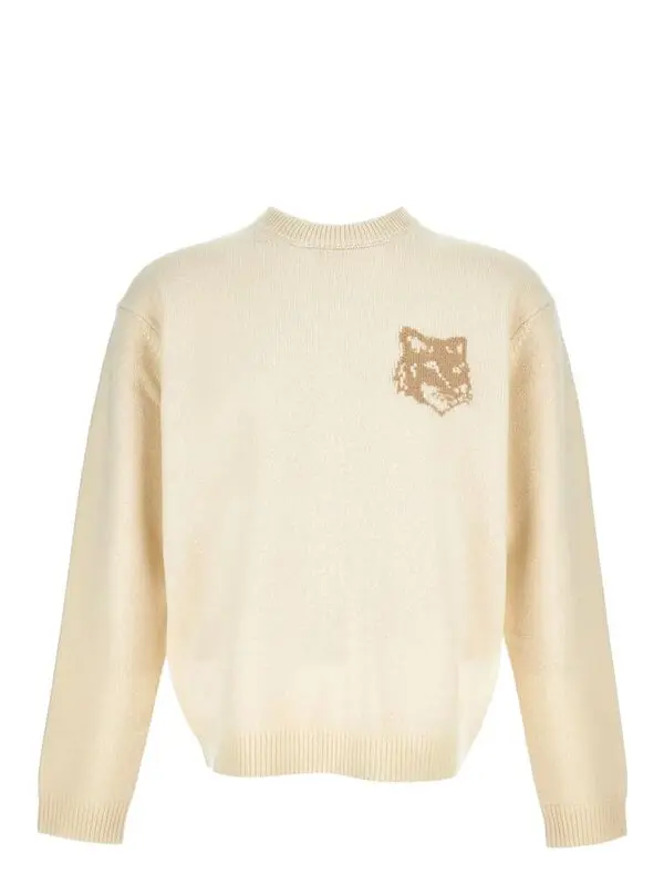 Maison Kitsuné Intarsia Wool Sweater - Beige