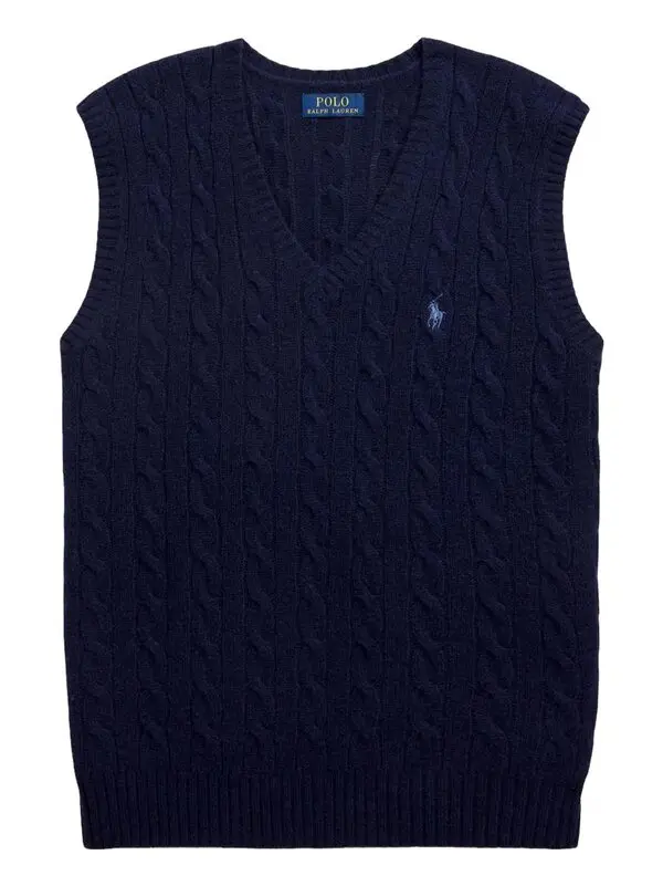 Polo Ralph Lauren Sleeveless Cable Knit Vest - Blue