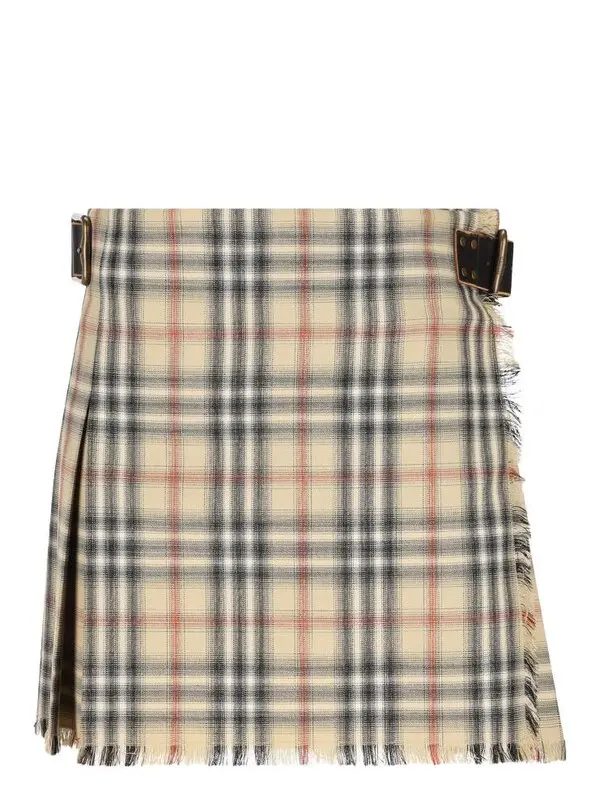 Burberry Wool Mini Kilt - Sand Ip Check