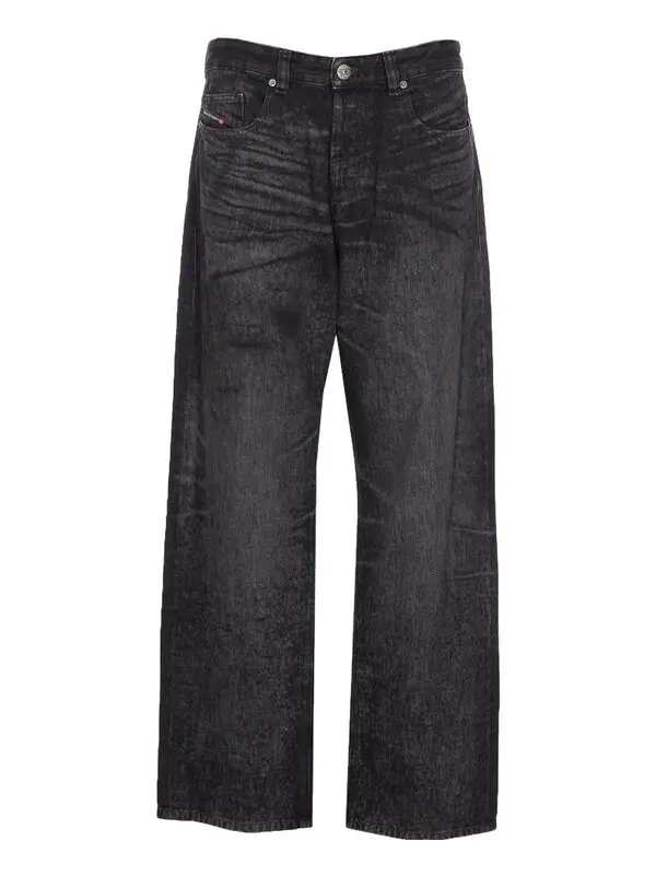 Diesel D-macro Wide Leg Jeans - Black