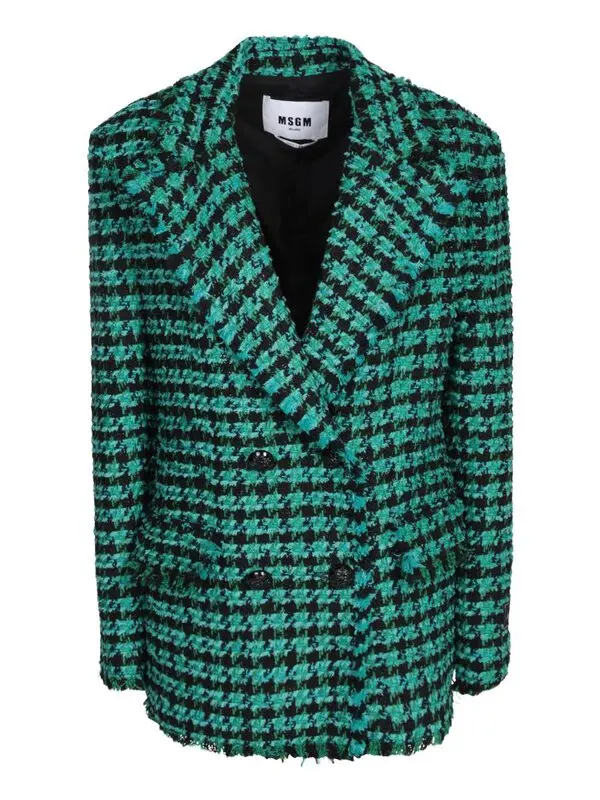 MSGM Tweed Blazer - Green