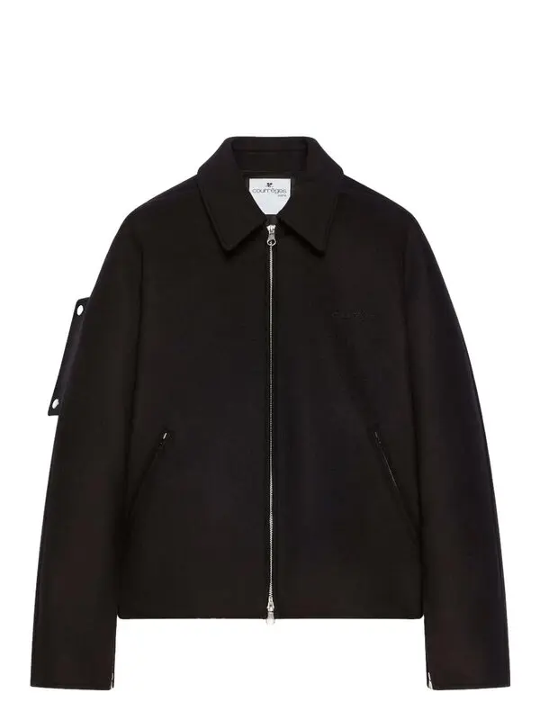COURREGES Jacket With Pointed Collar - Black