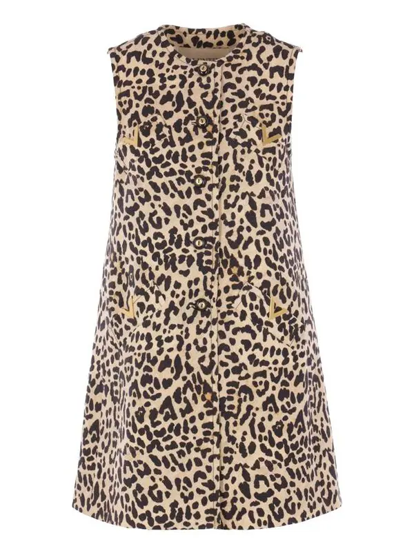 Valentino Garavani Fauve Éclat Animalier Print Vest - Brown