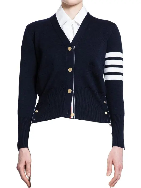 Thom Browne Milano Classic V-neck Cardigan - Blue