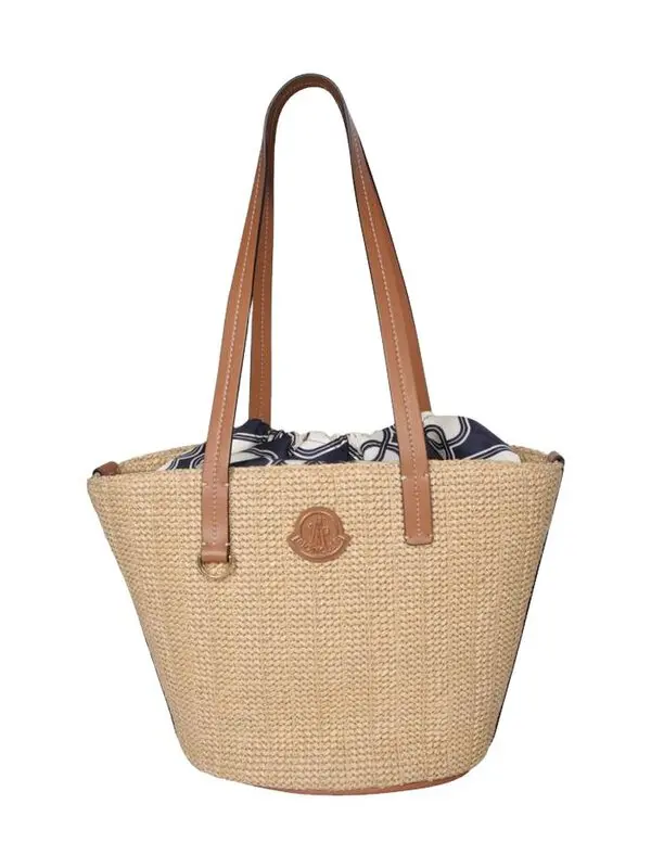 Moncler Large Raffia Tote - Beige
