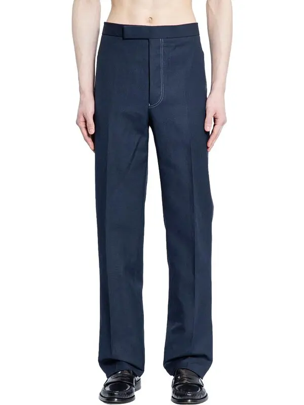Thom Browne Low Rise Backstrap Trousers - Blue