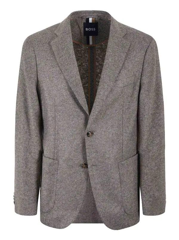 BOSS Slim Fit Wool Blend Jacket - Beige