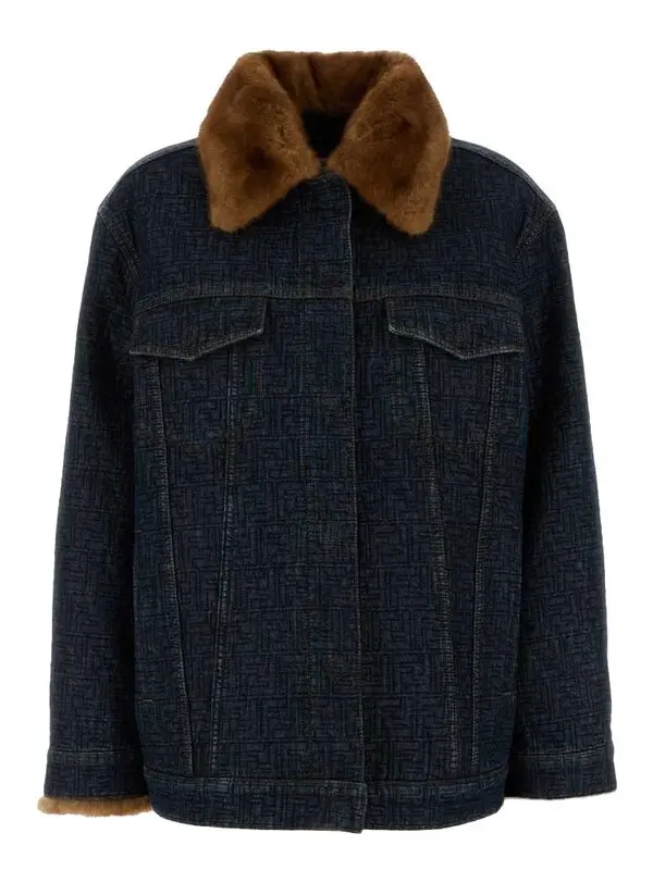 Fendi Denim Padded Jacket - Blue