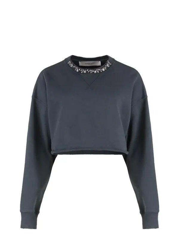 Golden Goose Organic Cotton Cropped Sweatshirt - Black