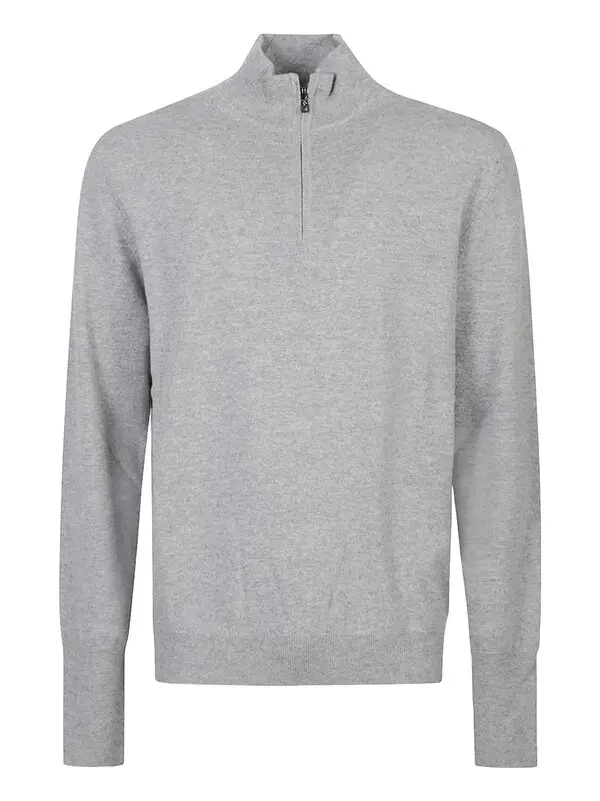 BALLANTYNE Half Zip Cashmere Sweater - Grey