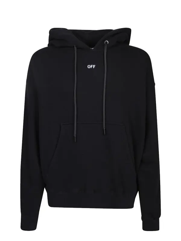 Off-White Cotton Hoodie - Black