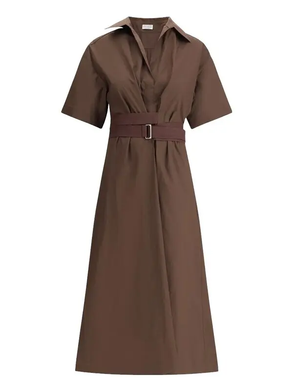 Brunello Cucinelli Cotton Long Dress - Brown