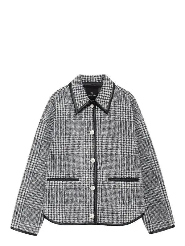 ANINE BING Check Pattern Jacket - Black