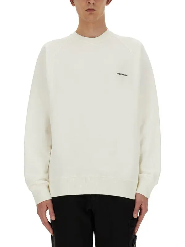 Stone Island Sweatshirt With Logo - White