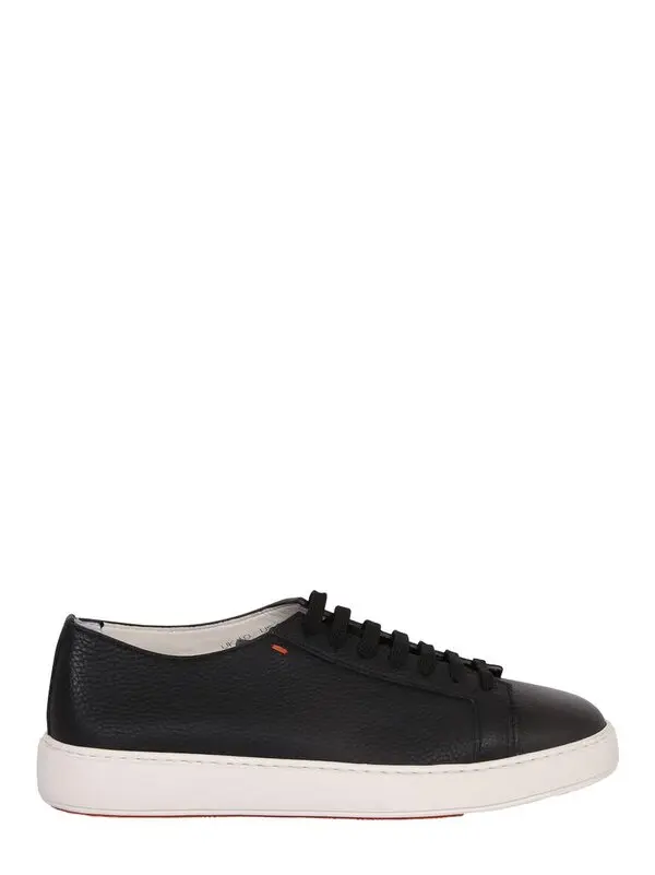 Santoni Leather Sneakers - Black