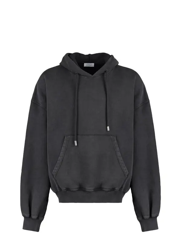 Off-White Cotton Hooded Sweatshirt - Grey