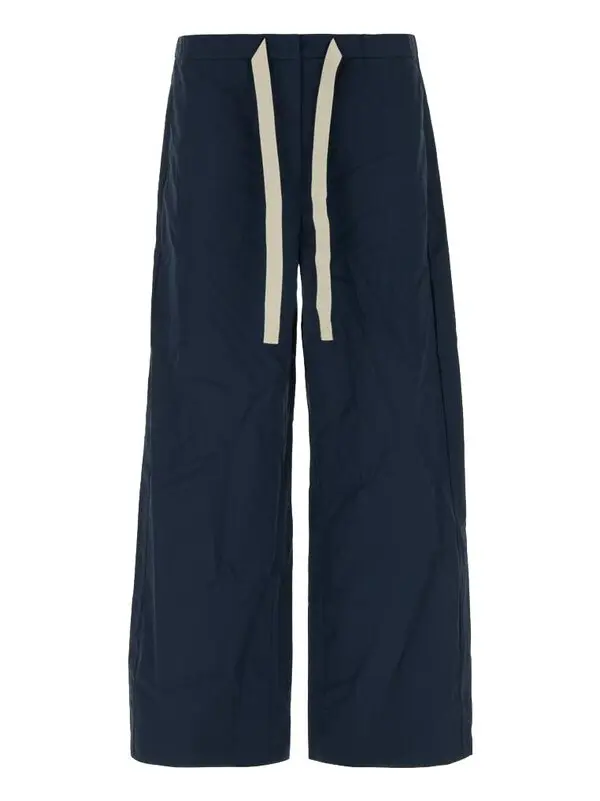 Max Mara Cotton Trousers - Navy