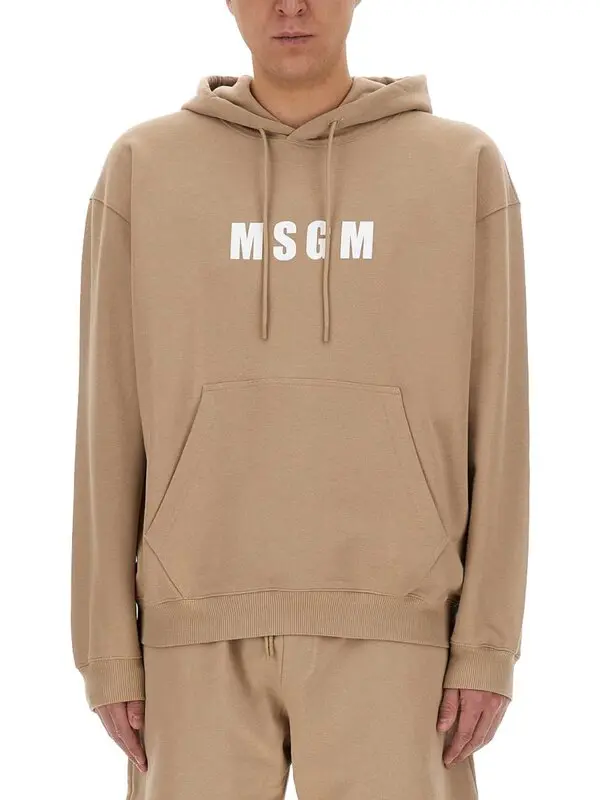MSGM Sweatshirt With Logo - Beige