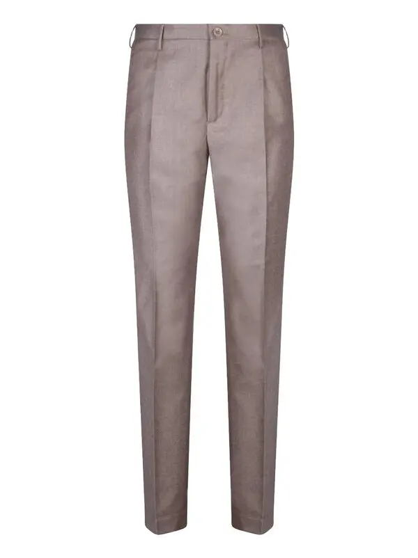 Incotex Tapered Virgin Wool Trousers - Beige