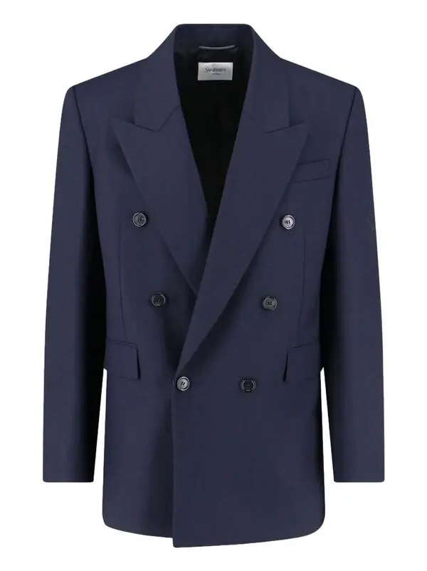 Saint Laurent Double-breasted Jacket - Blue