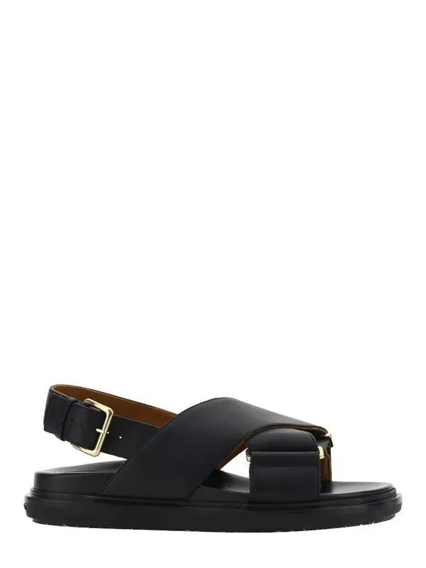 Marni Leather Fussbett Sandals - Black