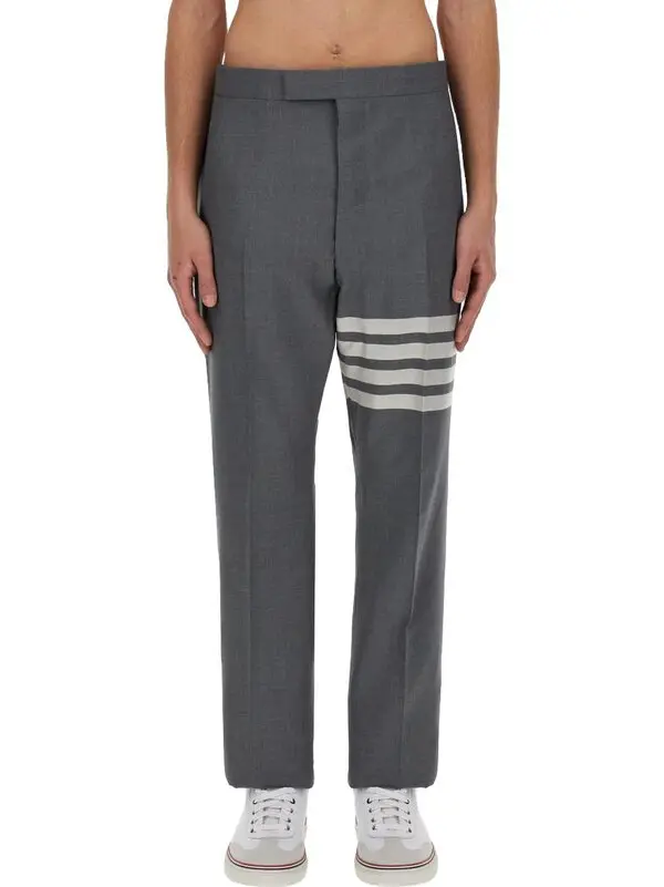 Thom Browne Classic Trousers With Martingale - Grey
