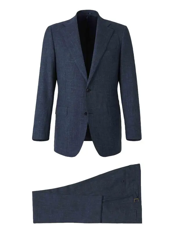 ATELIER MUNRO Wool Mottled Suit - Navy Blue