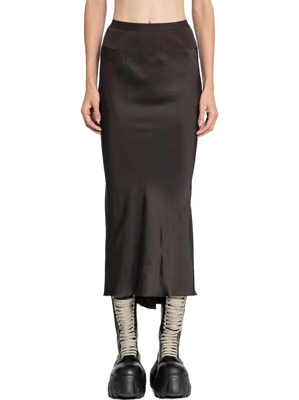 Rick Owens Calf Bias Skirt - Grey