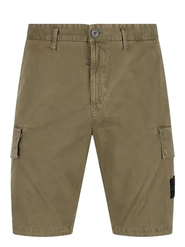 Stone Island Stretch Cotton Twill Shorts - Military Green