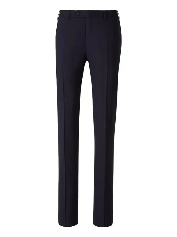 Canali Classic Fit Wool Trousers - Navy Blue