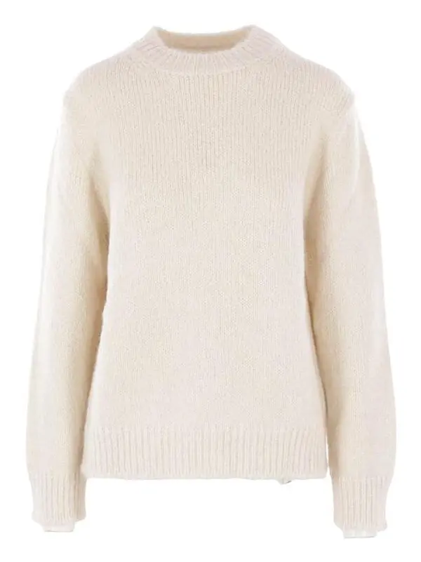 JIL SANDER Ivory Alpaca And Wool Knit Sweater - White