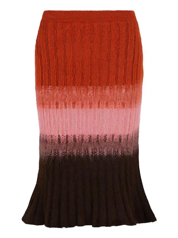 Fendi Midi Skirt - Rust+blush