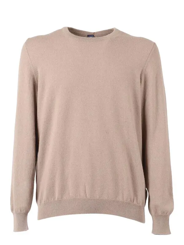 Fedeli Crew-neck Knitted Sweater - Beige