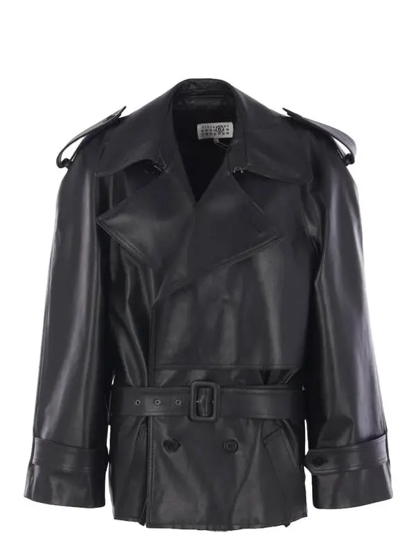 MAISON MARGIELA Short Trench Coat - Black