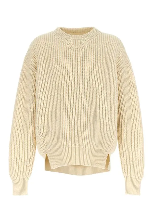 JIL SANDER English Rib Wool Sweater - White