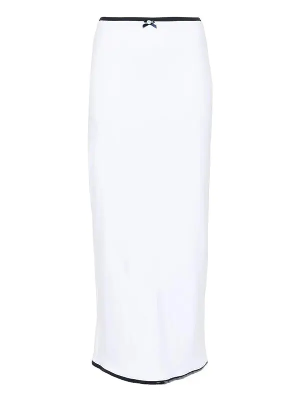 ROWEN ROSE Straight Cotton-blend Skirt - White